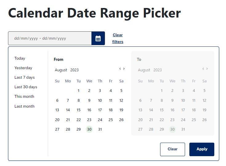 GitHub - sherwinzxw/calendar-date-range-picker: A custom Date Range Picker empowered with a ...