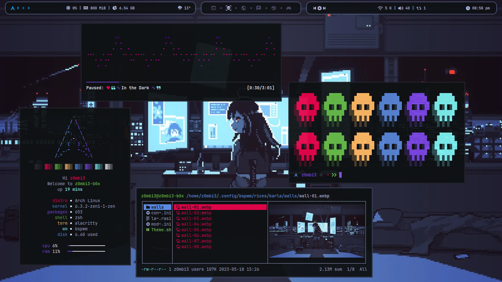 GitHub - gh0stzk/dotfiles: bspwm + polybar + eww rices. 12 themes with a rice selector to change ...