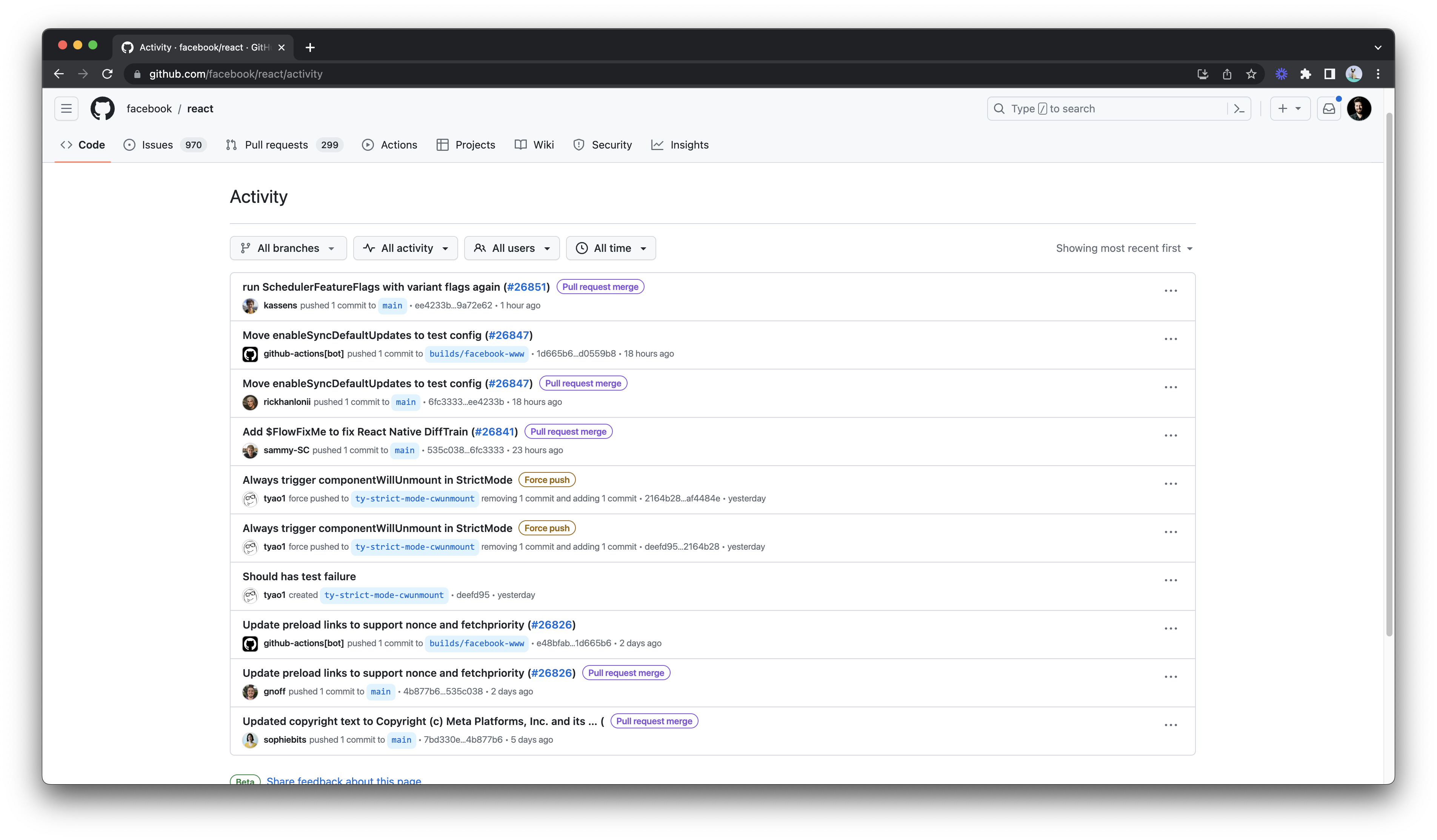 View Repository Pushes On The New Activity View The Github Blog